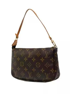 LOUIS VUITTON 2002 Monogram Pochette Accessoires Shoulder Bag - Brown