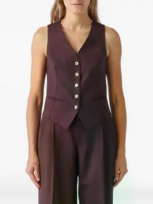 Tagliatore Gracie Button-up Waistcoat - Red