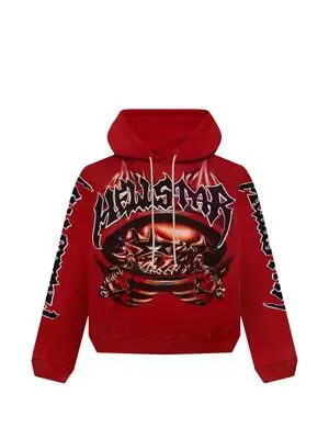 HELLSTAR Skeleton-print Airbrushed Hoodie - Red