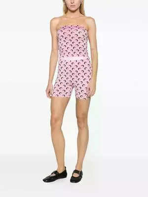 MARINE SERRE Moon-printed Jersey Tubed Top - Pink