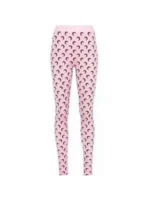 MARINE SERRE Moon-printed Jersey Leggings - Pink