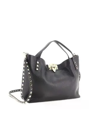 Valentino Garavani Rockstud Convertible Flip Lock Leather Small Tote Bag