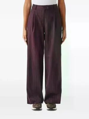 NENETTE Epicor Pinstripe Wide-leg Trousers - Red