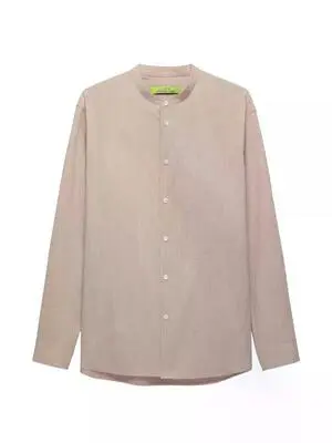 Shanghai Tang Coin-embroidered Mandarin Shirt - Neutrals