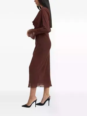 Patrizia Pepe Cowl-neck Long-sleeve Midi Dress