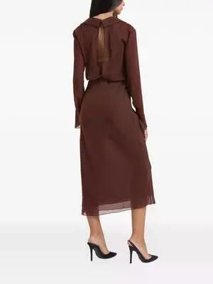 Patrizia Pepe Cowl-neck Long-sleeve Midi Dress