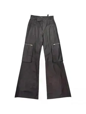 Amiri Flared Leather Cargo Pants - Black