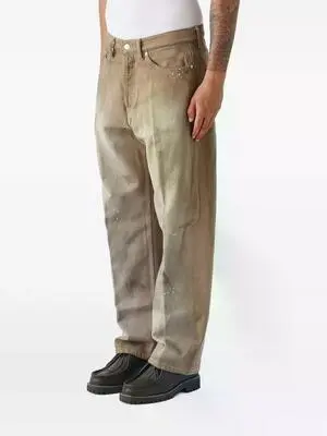 NINE:INTHE:MORNING Paint-splatter Distressed Jeans - Neutrals
