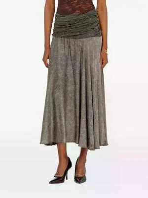 DIESEL® Midi Skirt With Twisted Waist Section