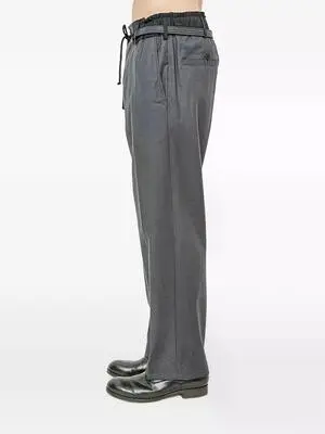 CRAIG GREEN Belted Drawstring Straight-leg Trousers - Grey