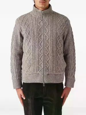 THE JACK LEATHERS Magnus Cable-knit Zip-up Jacket - Neutrals