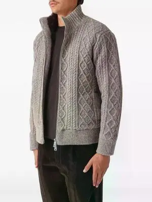 THE JACK LEATHERS Magnus Cable-knit Zip-up Jacket