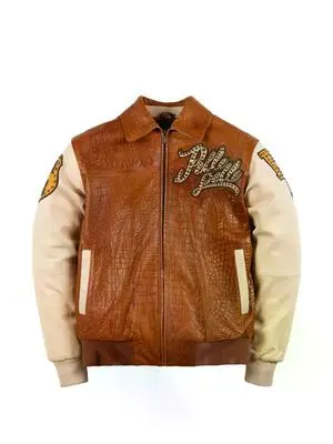 PELLE PELLE Legendary Croc-effect Studded Jacket - Brown