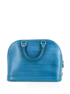 LOUIS VUITTON Alma Handbag Epi Leather Pm Satchel - Blue