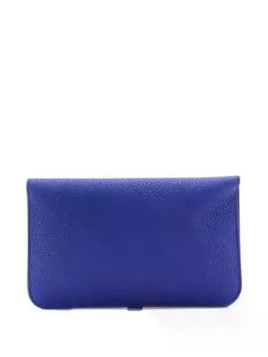 Hermès Dogon Duo Combined Wallet Leather Small Wallets - Blue