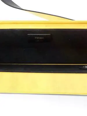 Fendi Logo Horizontal Box Crossbody Bag Leather Clutch Bag