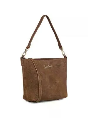 MC2 SAINT BARTH Aline Suede Logo-plaque Shoulder Bag