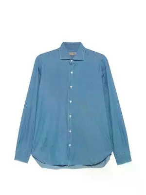 BARBA NAPOLI Spread-collar Button-up Shirt - Blue