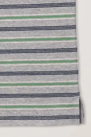 DUNST Multi-colored Striped Collared Polo Shirt - Grey