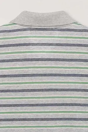 DUNST Multi-colored Striped Collared Polo Shirt - Grey