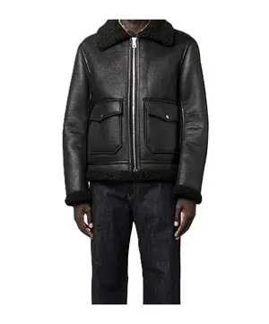 A.p.c. Faux-shearling Zip-up Bomber Jacket