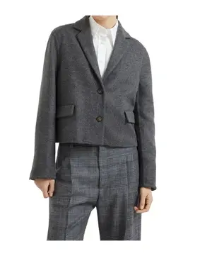 Brunello Cucinelli Cropped Blazer - Black