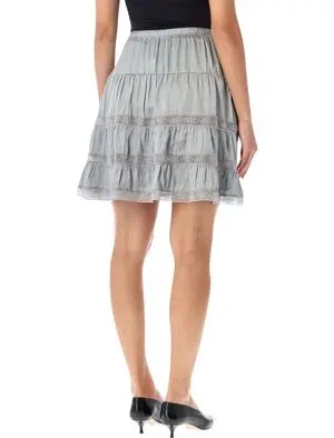 Gimaguas Cielo Tiered Lace Mini Skirt