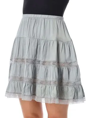 Gimaguas Cielo Tiered Lace Mini Skirt