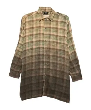 R13 Check Print Distressed Effect Shirt - Brown
