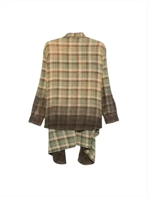 R13 Check Print Distressed Effect Shirt