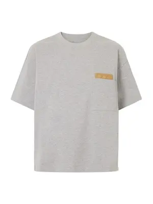 Bottega Veneta Boxy Intrecciato-trimmed T-shirt - Gray
