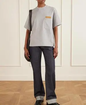 Bottega Veneta Boxy Intrecciato-trimmed T-shirt