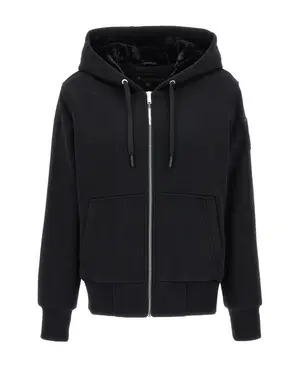 Moose Knuckles Logo-patch Faux-fur Hoodie