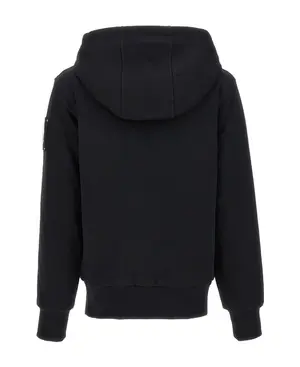 Moose Knuckles Logo-patch Faux-fur Hoodie