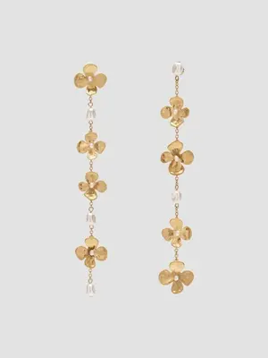 Cult Gaia Lucky Goldtone & Imitation Pearl Flower Chain Drop Earrings