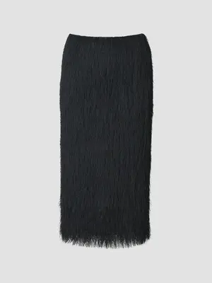 Rag & Bone Amalia Fringe Knit Midi Skirt - Black