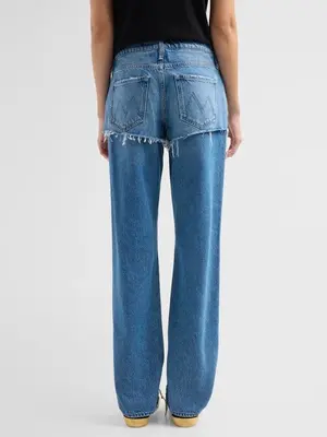 MOTHER The Shortie Relish Heel Denim Straight-leg Jeans