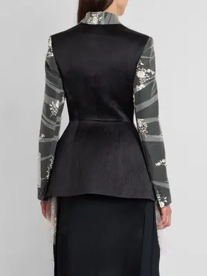 Erdem Embroidered Tulle & Wool Single-breasted Blazer
