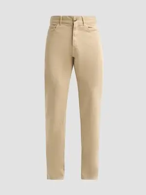 Isaia Cash Cotton-blend Five-pocket Jeans - Medium Beige