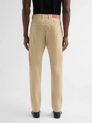 Isaia Cash Cotton-blend Five-pocket Jeans - Medium Beige