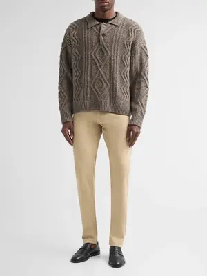 Isaia Cash Cotton-blend Five-pocket Jeans - Medium Beige