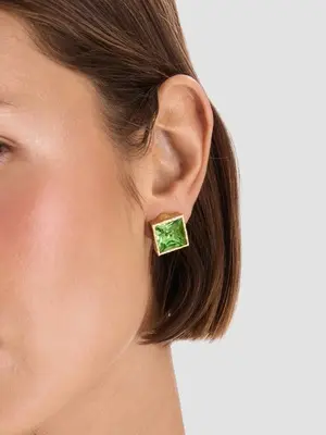 Oscar De La Renta 24k Gold-plated & Glass Crystal Stud Earrings