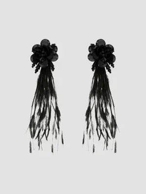 Oscar De La Renta 24k-gold-plated Feather Fringe Earrings