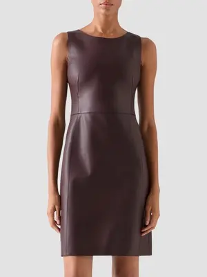 Akris Nappa Leather Mini Sheath Dress