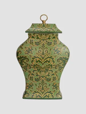 PORT 68 Richmond Damask Jar - Green