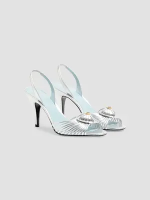 Valentino Garavani Coeur 85mm Royal Sandals In Laminated Nappa Leather
