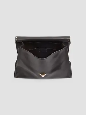 Valentino Garavani Rockstud Maxxing Large Shoulder Bag In Smooth Calfskin - Black