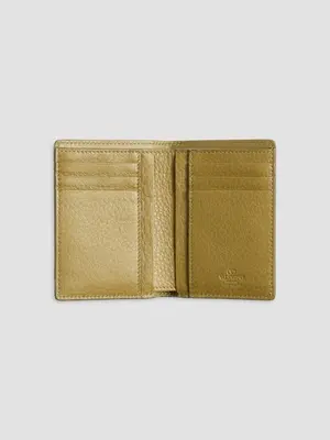 Valentino Garavani Rockstud Cardholder In Grainy Calfskin