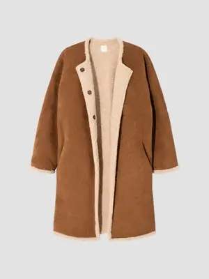 RE/DONE Mara Sherpa Snap Jacket - Mocha