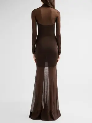SEROYA Angie Mesh & Knit Maxi Dress